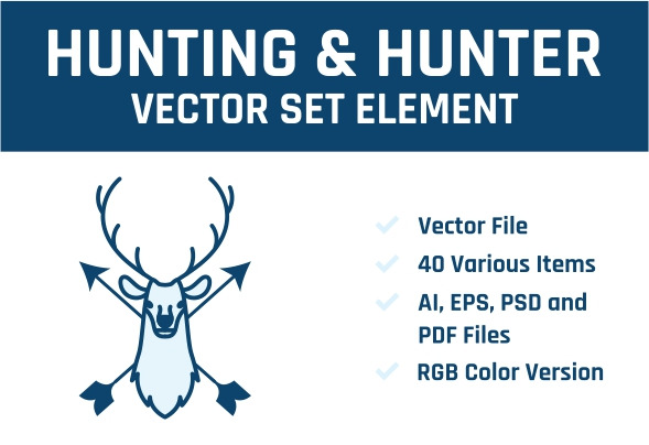 Hunting & Hunter Vector Set Element | Background Graphics ~ Creative Market