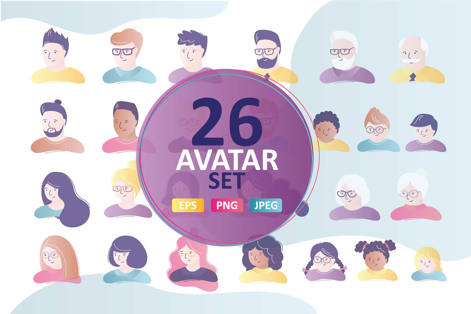 Set of avatars, people faces, a Person Illustration by naum_studio