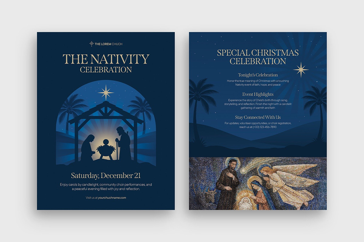 Christmas Nativity Flyer Template, a Flyer Template by BrandPacks