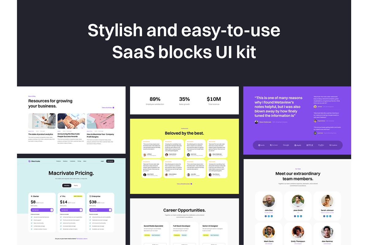 SaaS Blocks UI Kit, a Landing Page Template by CreativeUI