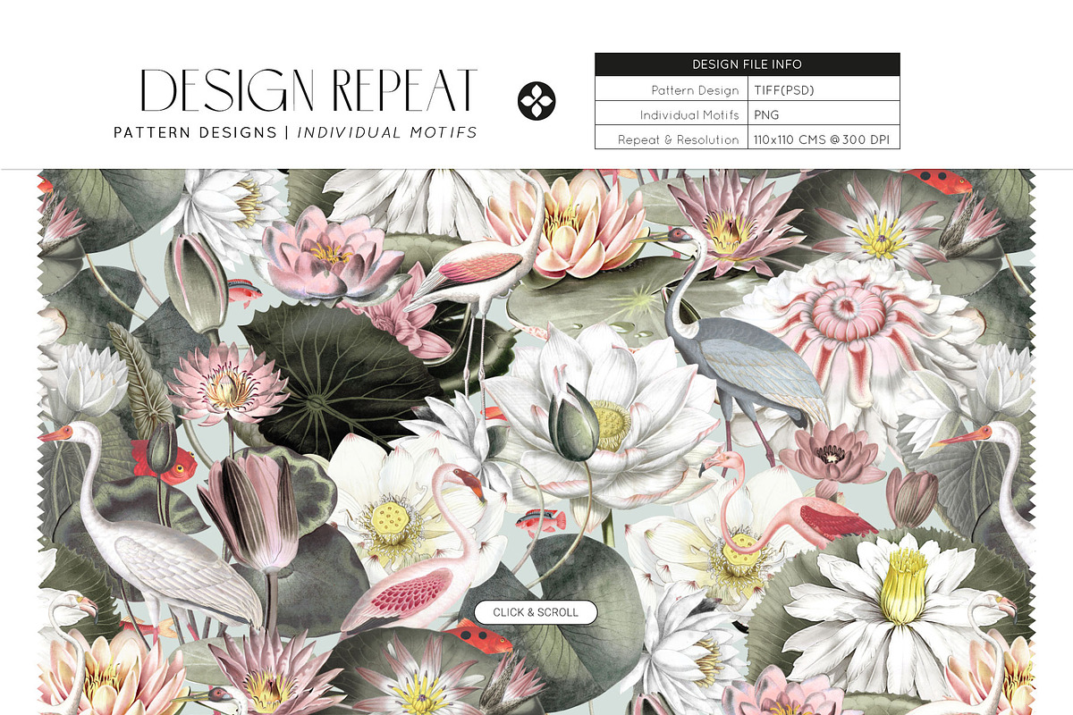 Lotus Garden, Exquisite design, a Pattern Graphic by Pink Linen