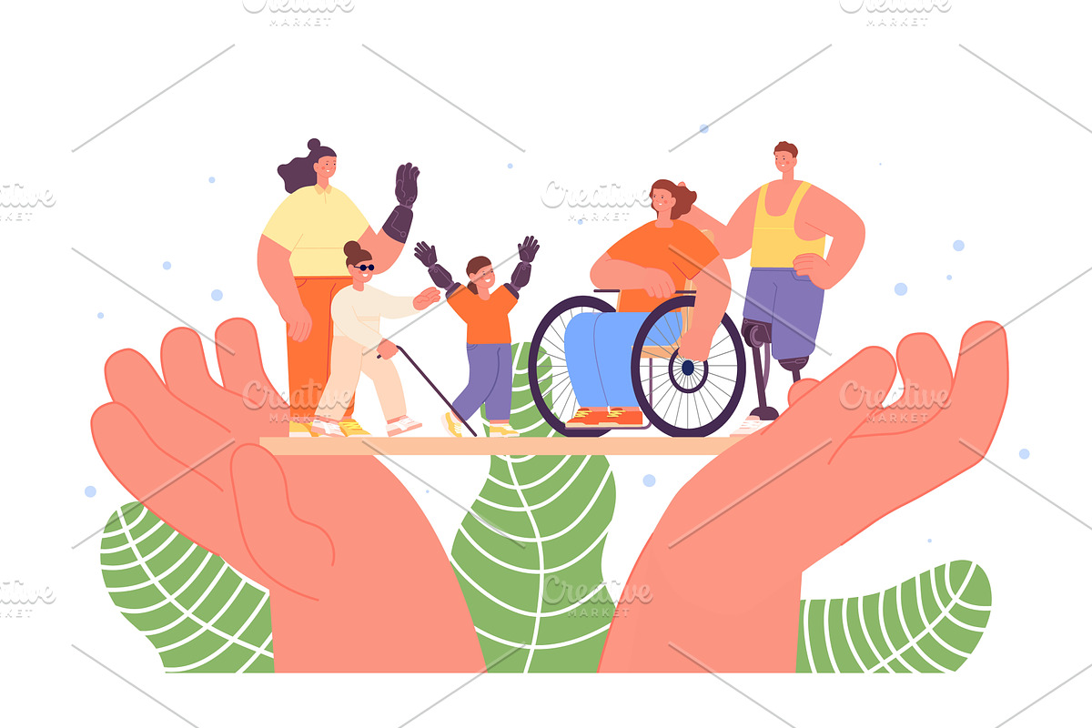 People support. Hands hold human, a Background Graphic by Valerie Bodnar