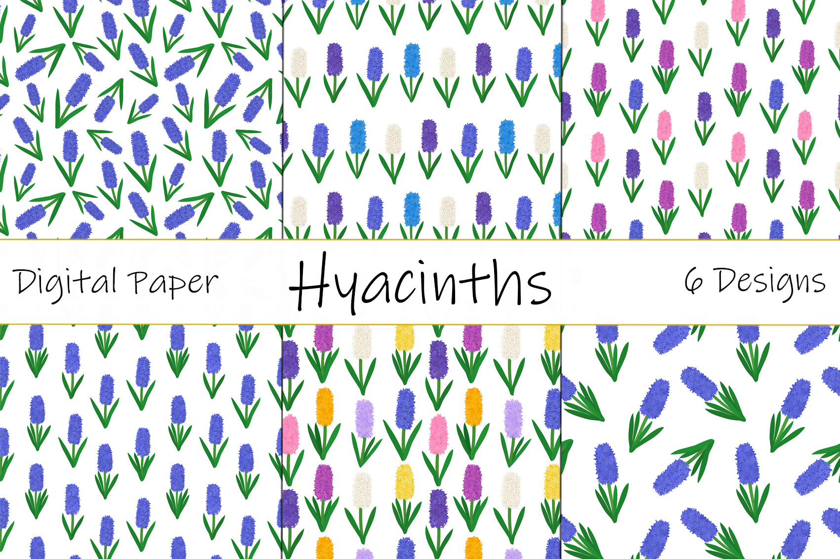 Hyacinths pattern. Hyacinths flower, a Pattern Graphic by IrinaShishkova