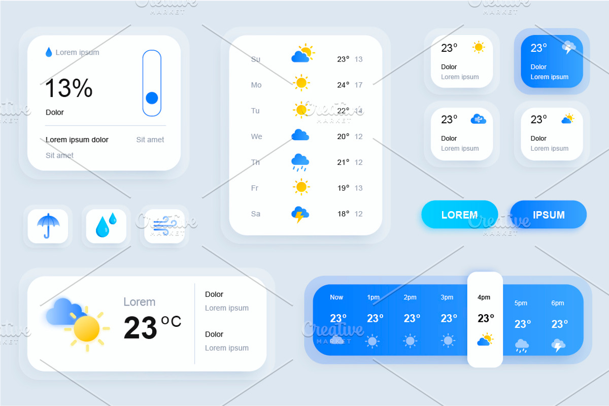 Mobile App UI Elements Kit, an UI Kit Template by alexdndz