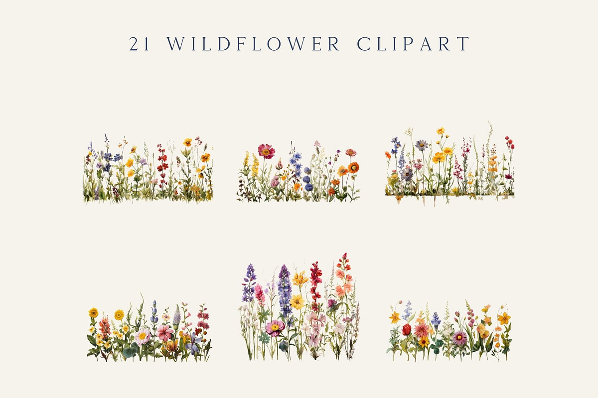 Wildflowers Borders Clipart