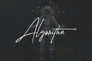 Algorithm Brush Font, a Script Font by Maxim apperian