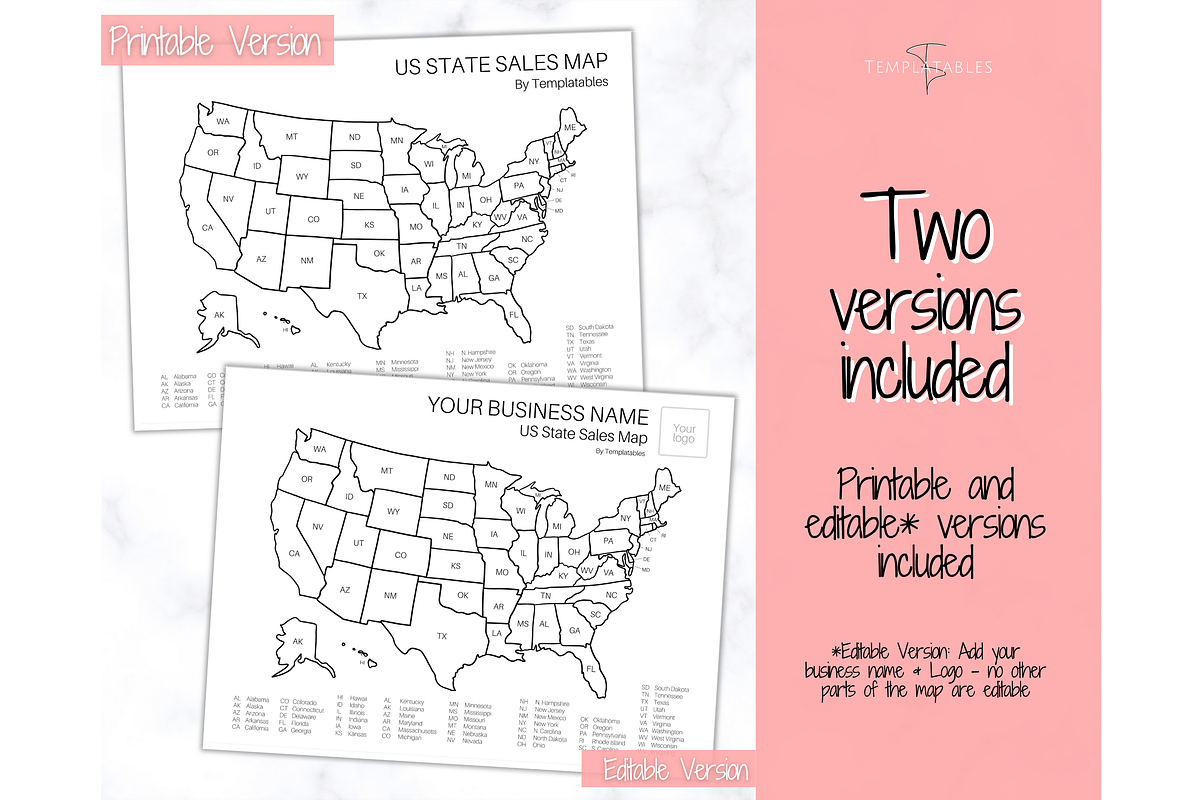 US Sales Map - Editable Color In Tracker