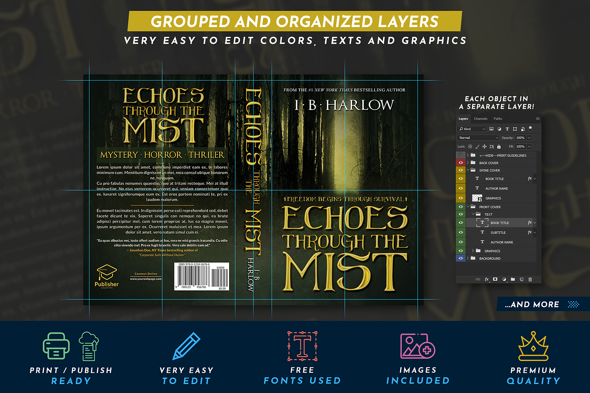 Editable Book Cover Template