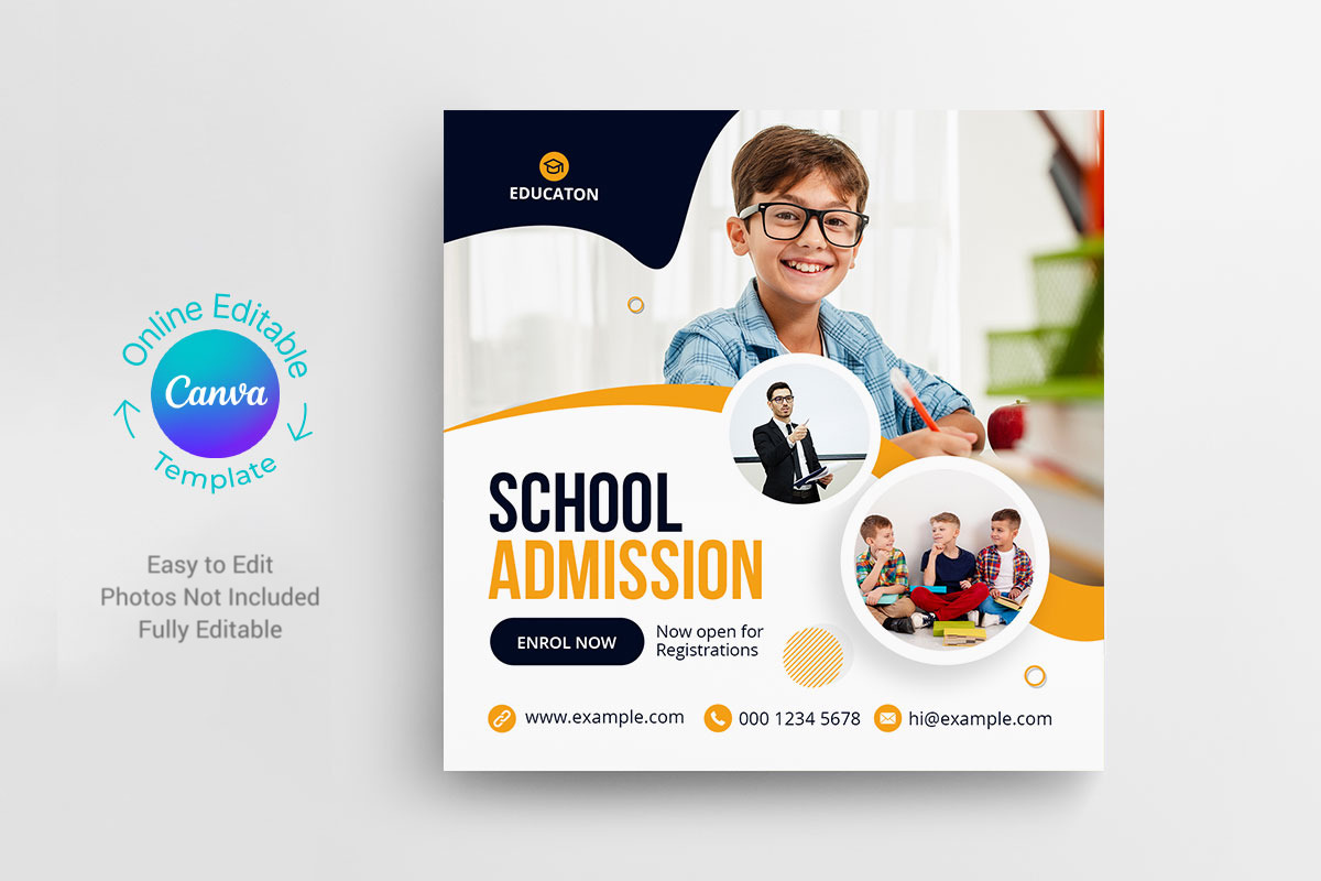 Back to School Post Canva Template, a Social Media Template by DesignOriel