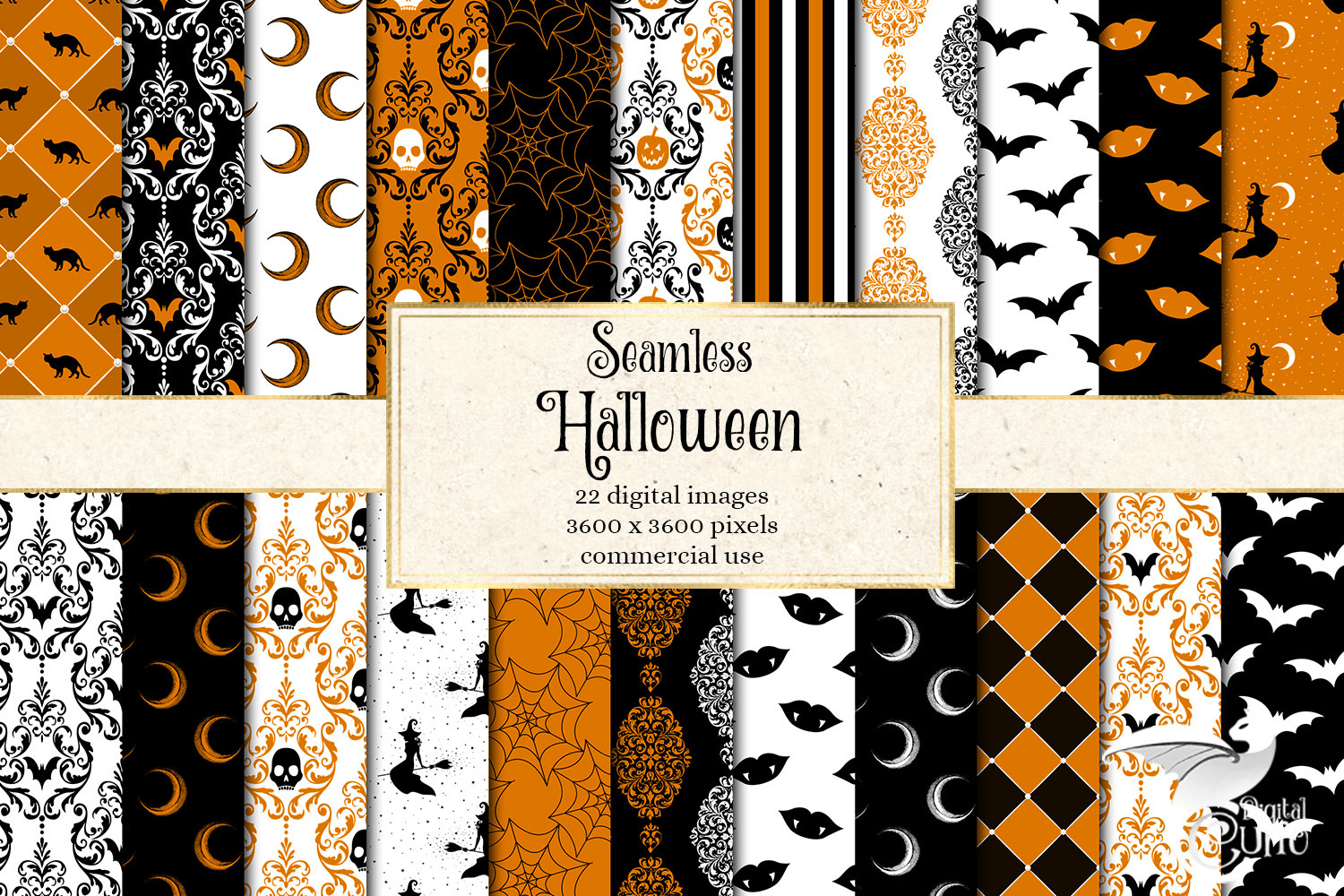 Halloween Digital Paper, a Pattern Graphic by Digital Curio