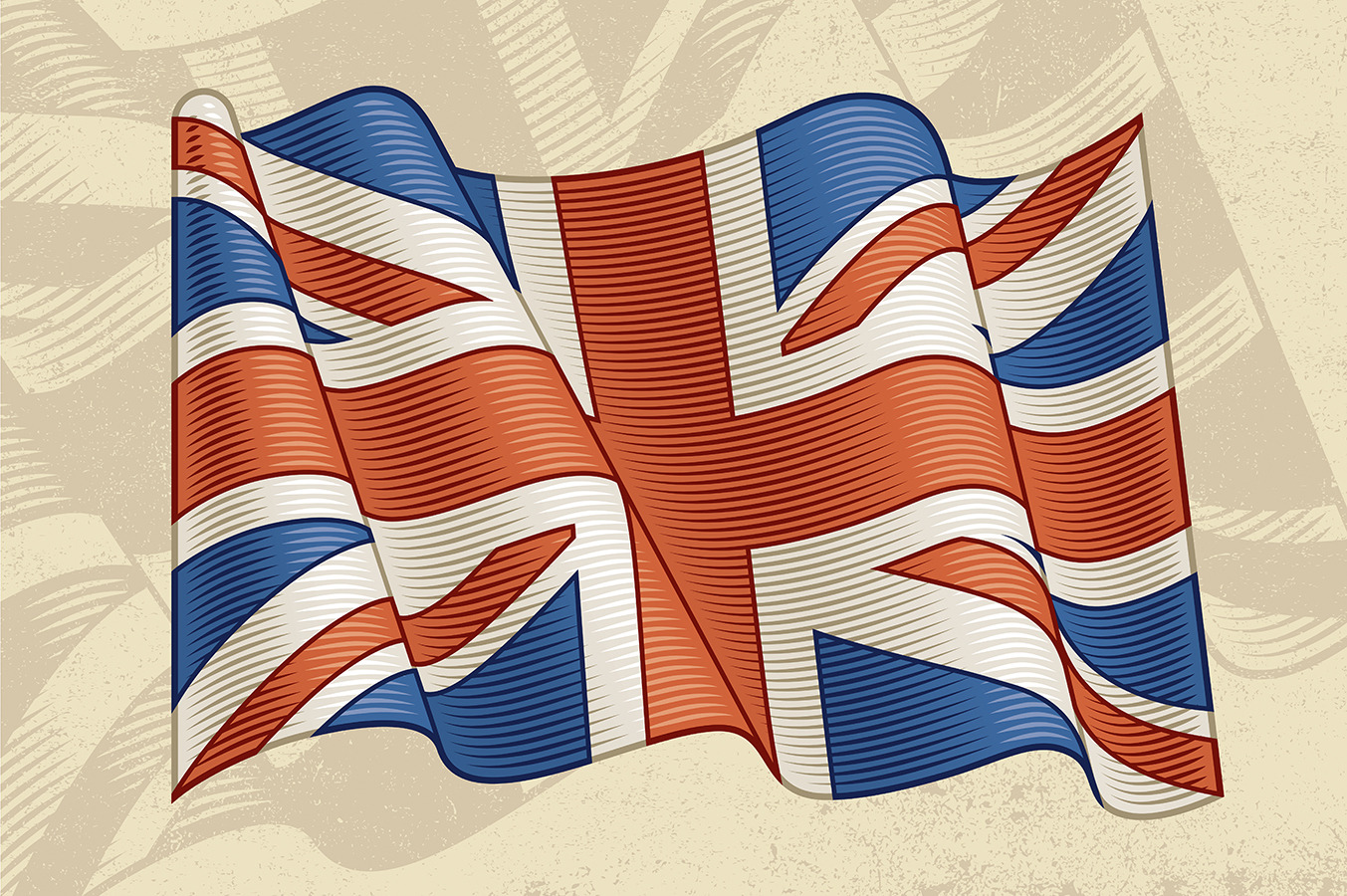 Vintage Flag Of United Kingdom, a Texture Illustration by Retro ...