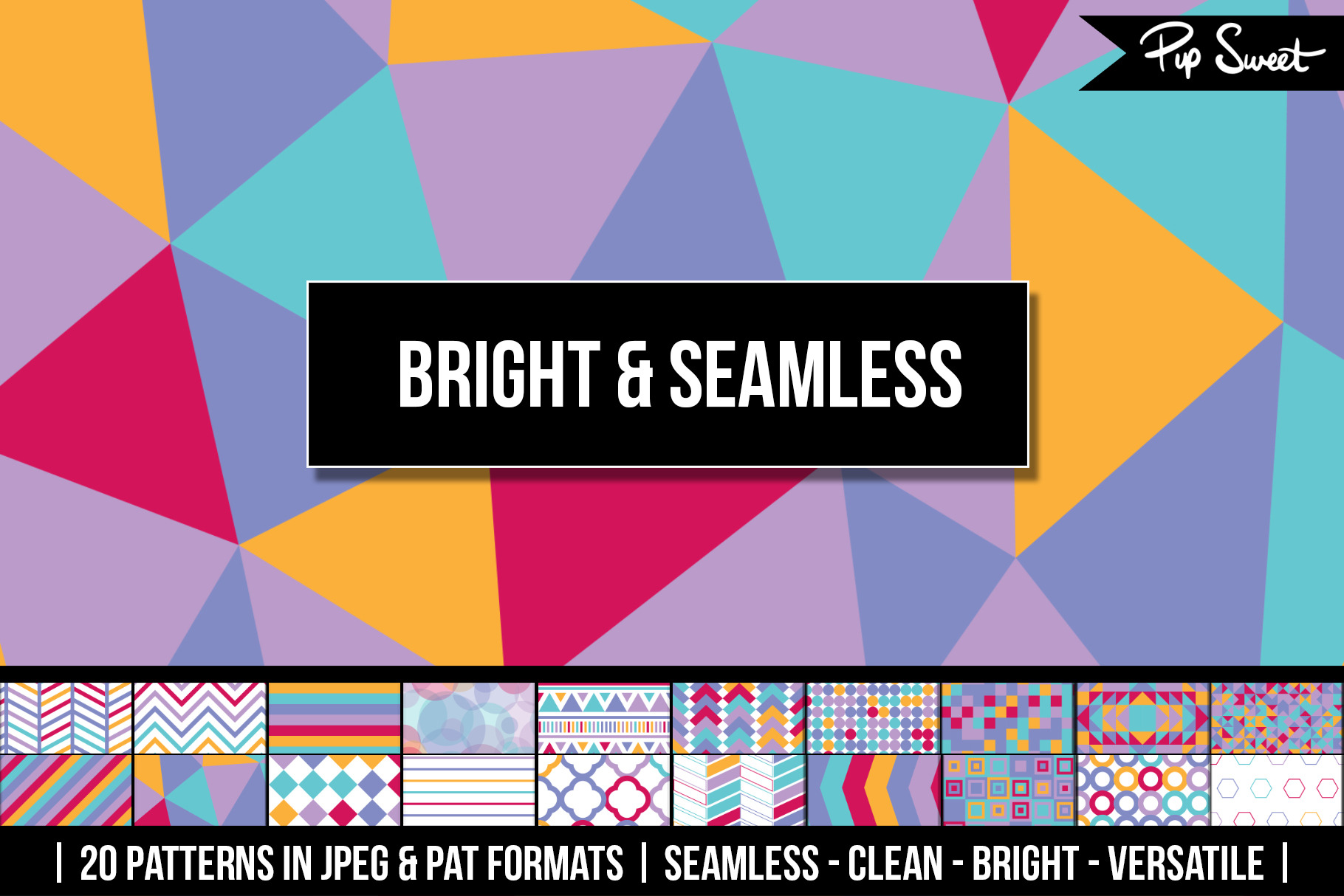 20 Bright & Seamless Patterns, a Pattern Graphic by Pip Sweet