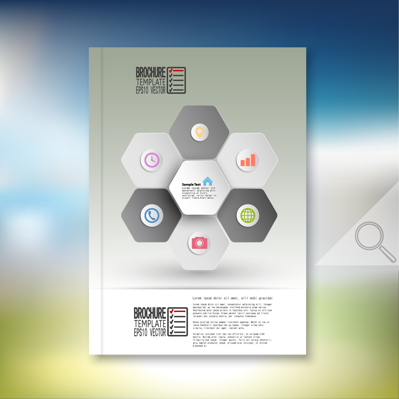 Hexagonal brochure or flyer pattern, a Pattern Graphic by VectorShop