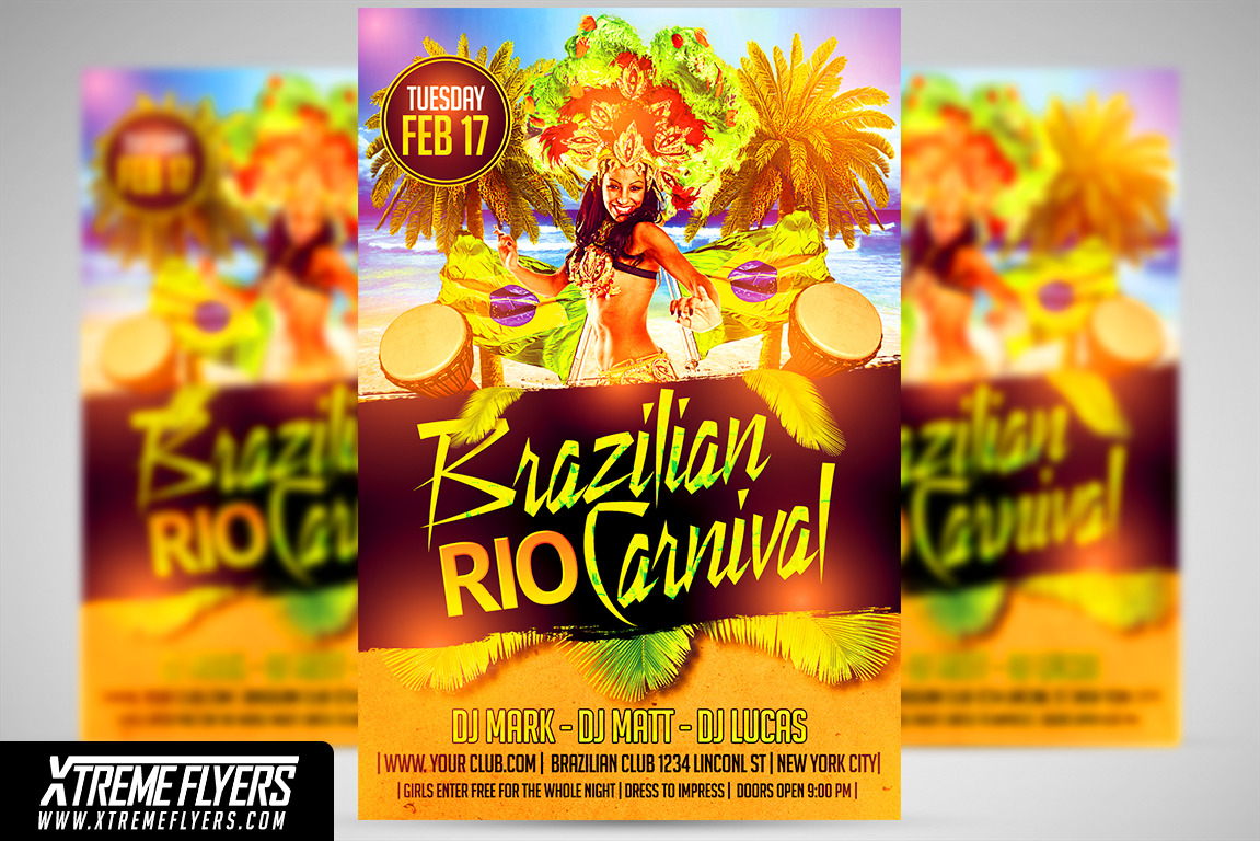 Brazilian Carnival Flyer Template, a Flyer Template by XtremeFlyers