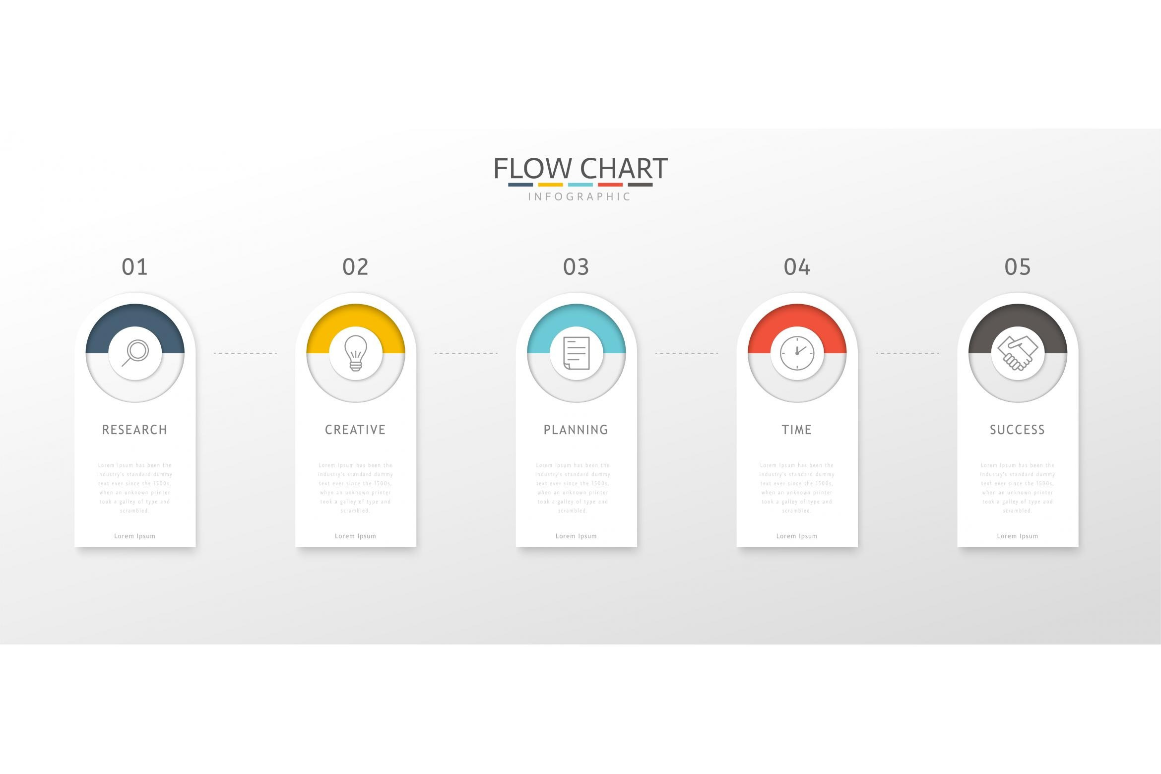 Multicolored infographic flow chart, a Presentation Template by ...