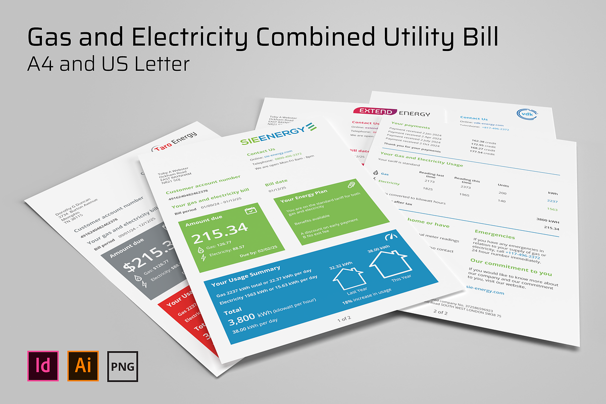Gas and Electricity Energy Bill, a Templates & Theme by Option 4 Design ...