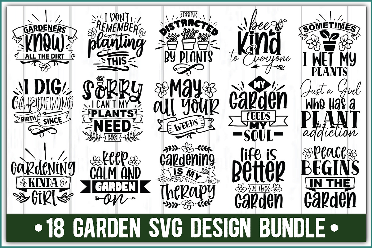 Garden SVG Design Bundle, an Illustration by crafthome | Creative Market