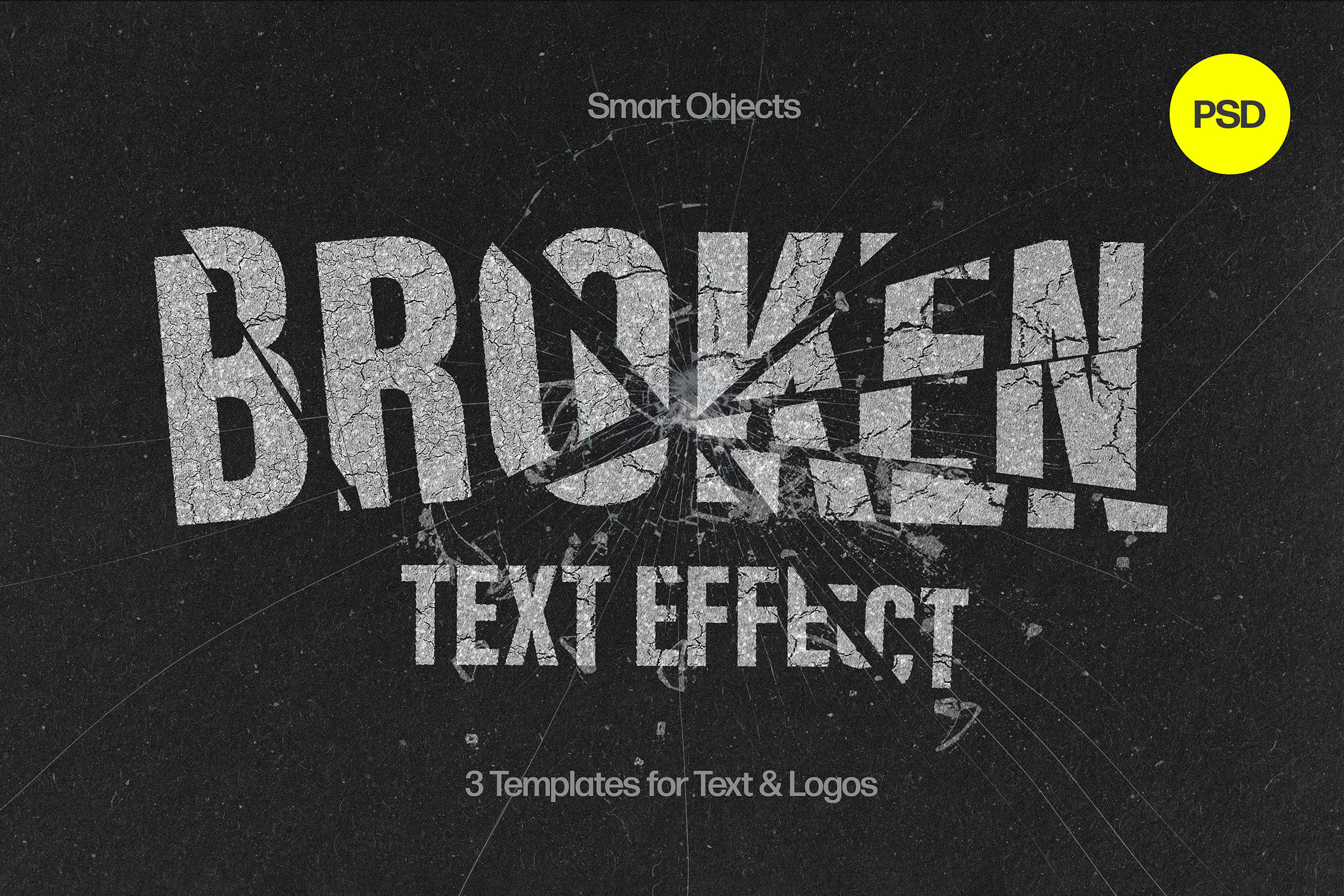 Broken Text Effect, a Mockup by Design Squad