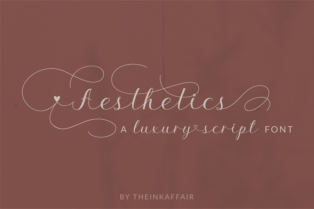 Aesthetics Luxury Script Font, a Script Font by theinkaffair