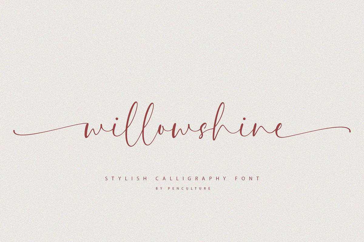 Willowshine Calligraphy Font, a Script Font by Pen Culture