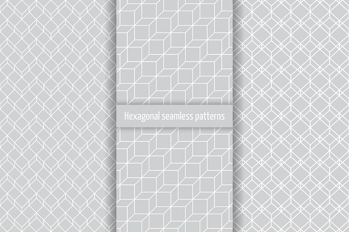 Hexagonal seamless patterns set, a Pattern Graphic by pattern shop