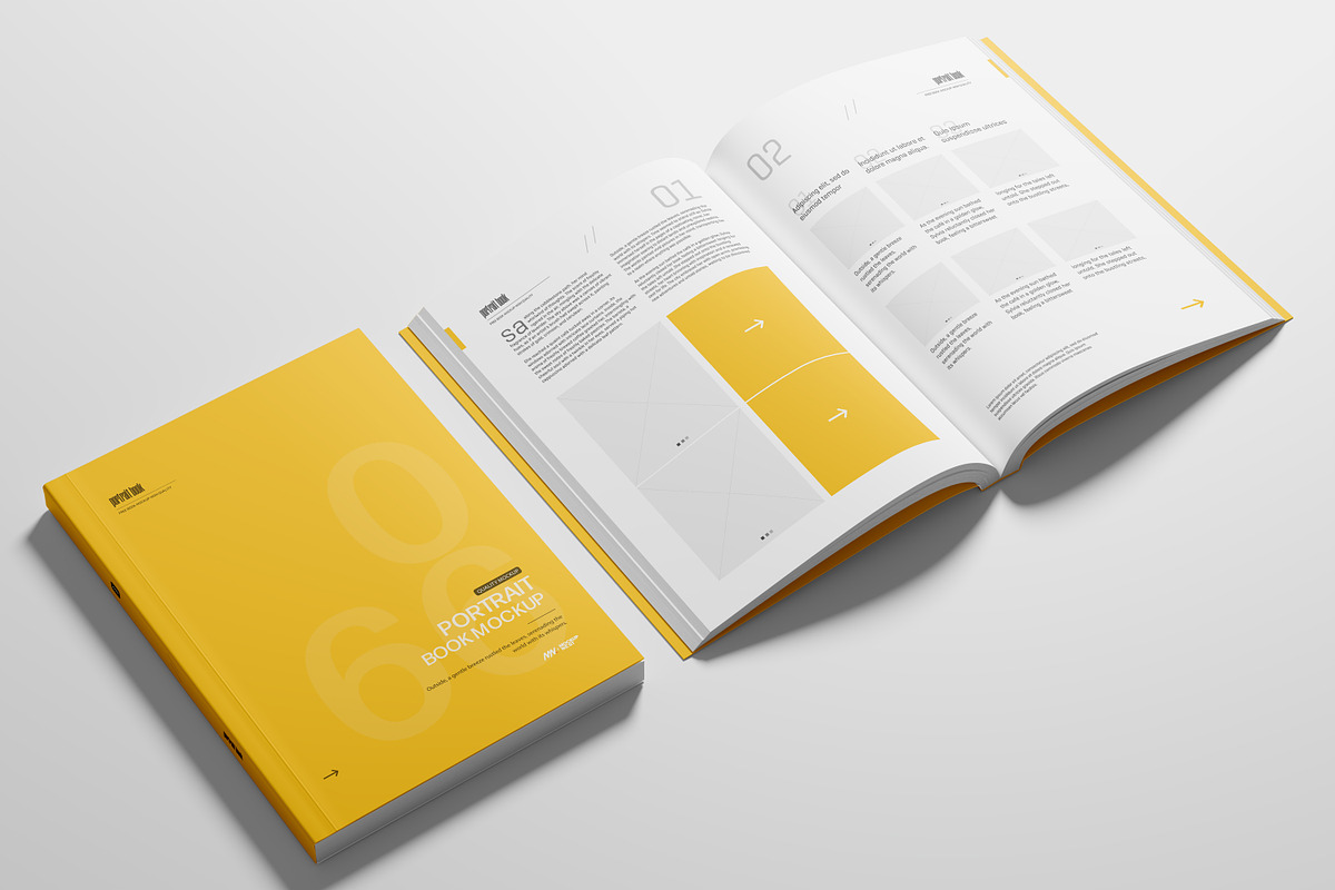 Softcover Portrait Book Mockup Set – High-Quality PSD Mockup | Creative ...