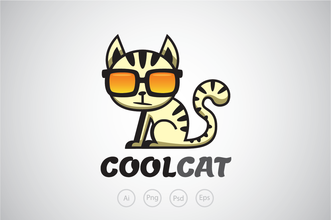 Cool Cat with Glass Logo Template, a Branding & Logo Template by ...