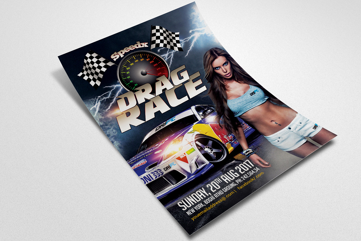 Car Racing Show Flyer Template, a Flyer Template by Design Up