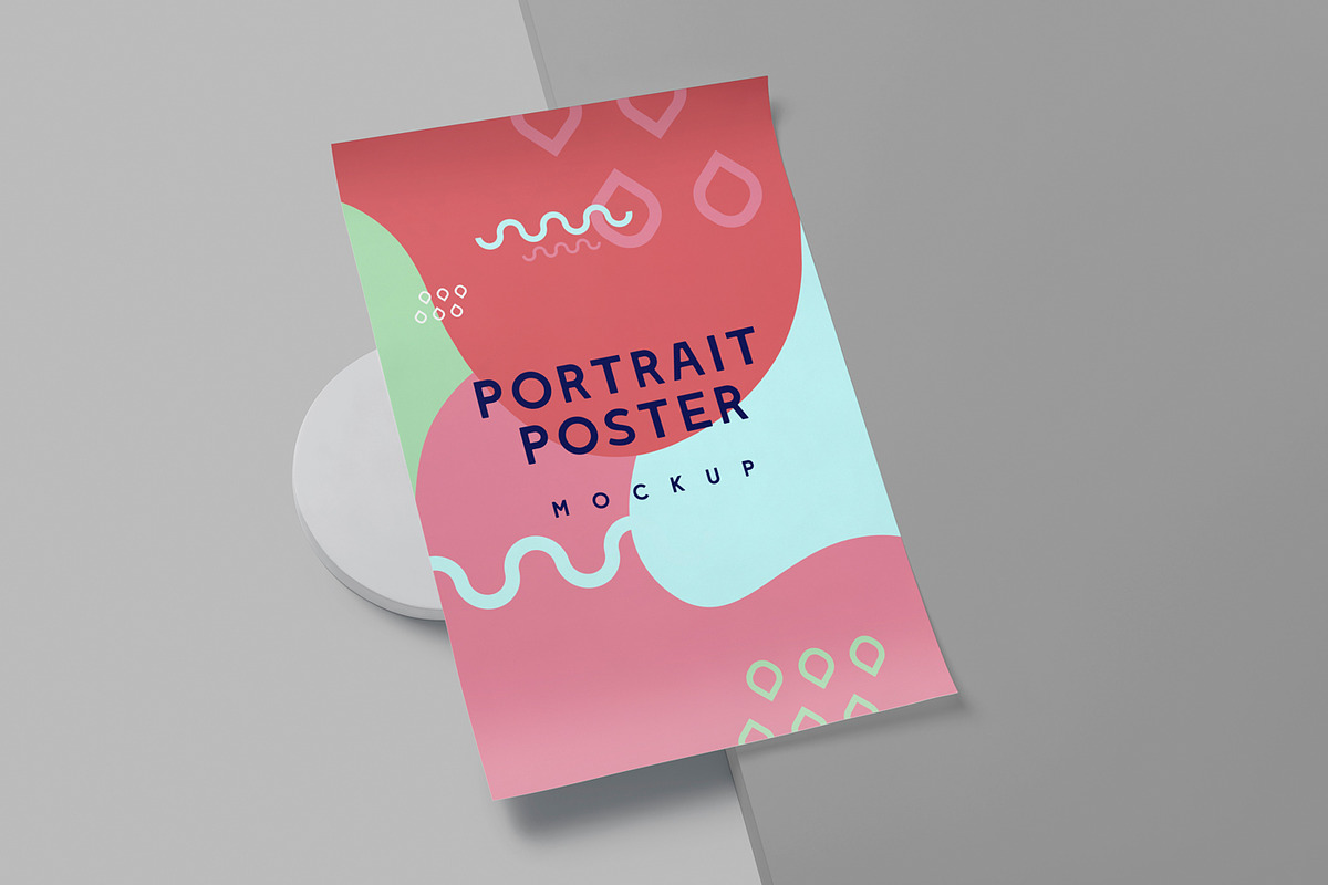 Portrait Poster Mockups, an Advertising Mockup by DesignNeutrons