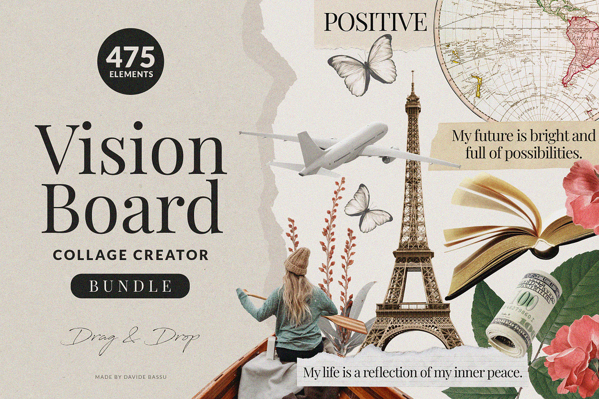 Vision Board Collage Creator, an Object Graphic by Davide Bassu