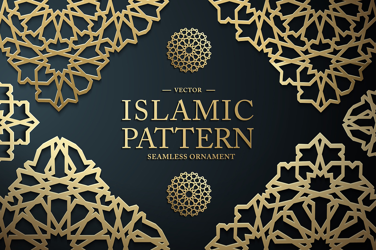 Luxurious Gold Islamic Pattern Set