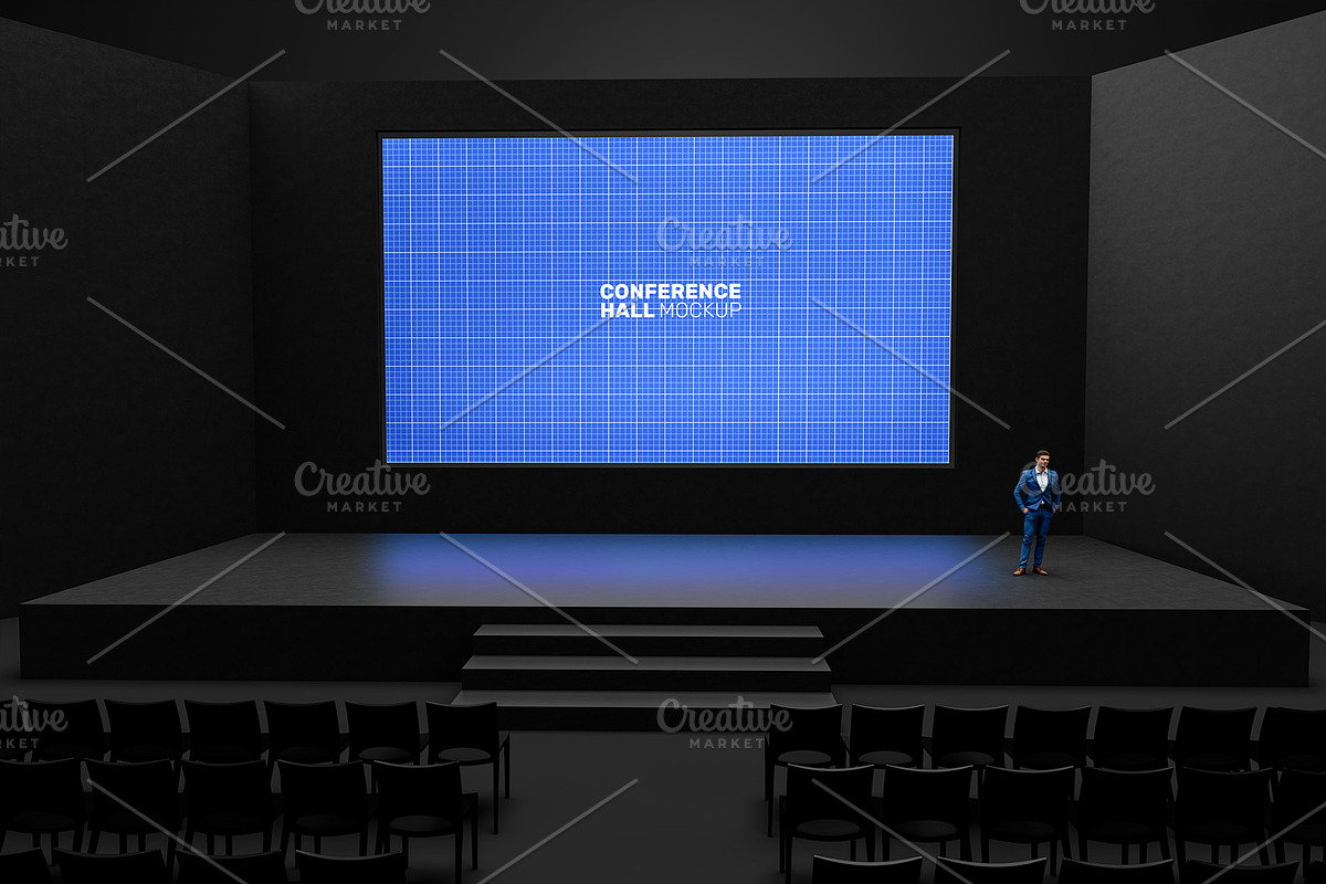 Conference Hall Screen Mockup v2, a Product Mockup by Illusiongraphic