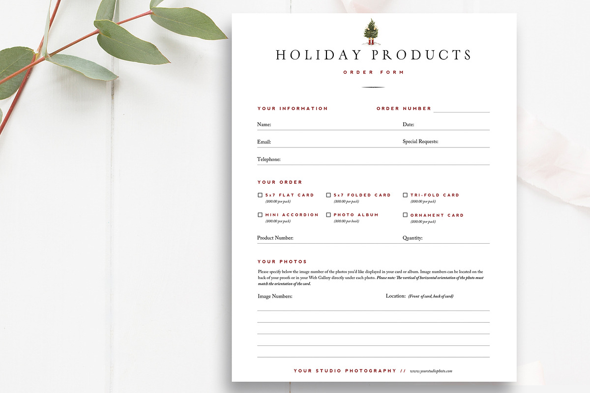 Christmas Card Order Form PSD, a Stationery Template by By Stephanie Design