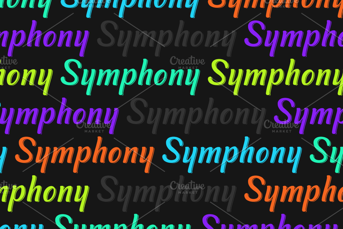 Symphony Shadow, a Script Font by SNK's