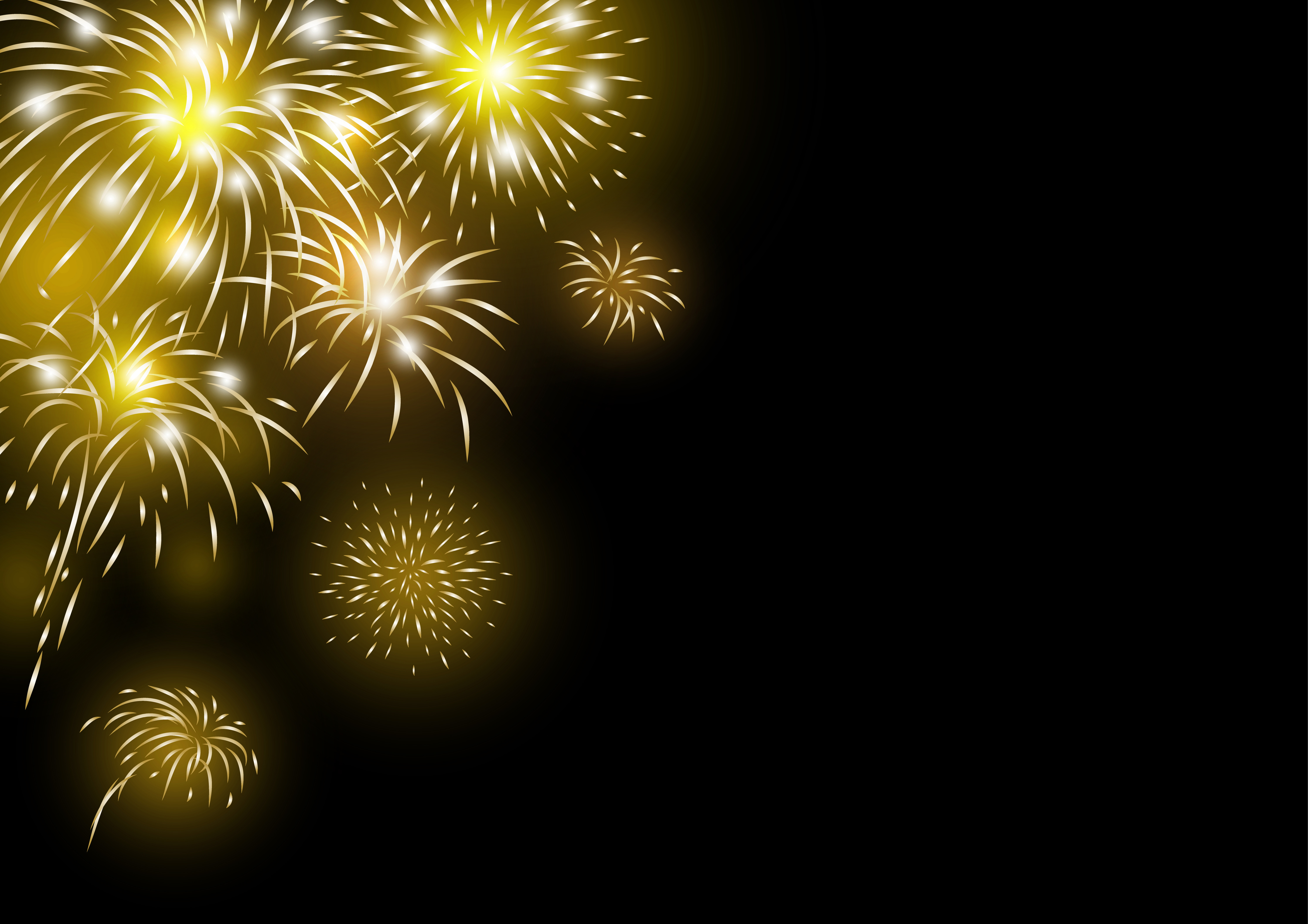 Gold fireworks background, a Decorative Illustration by ArtBackground