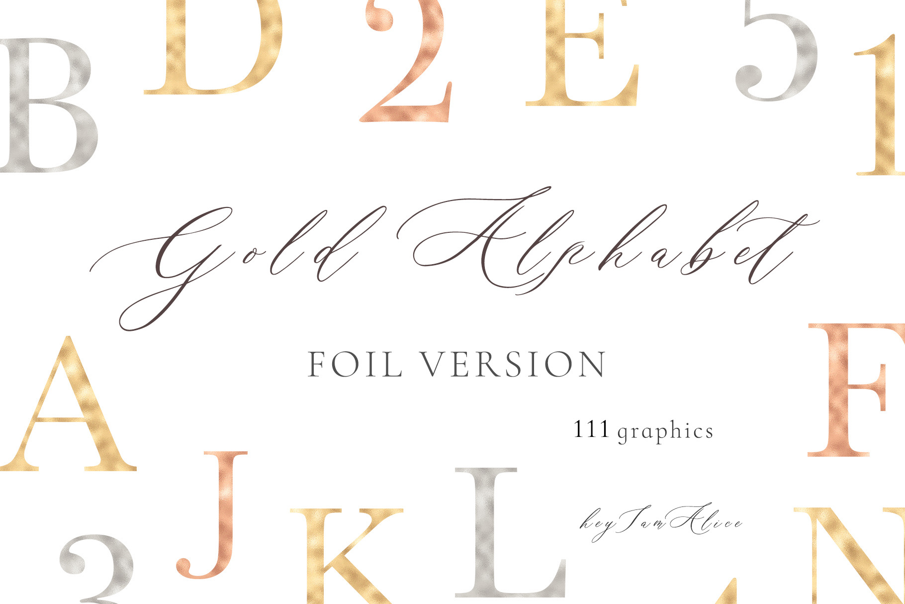 Gold Foil Alphabet Letters
