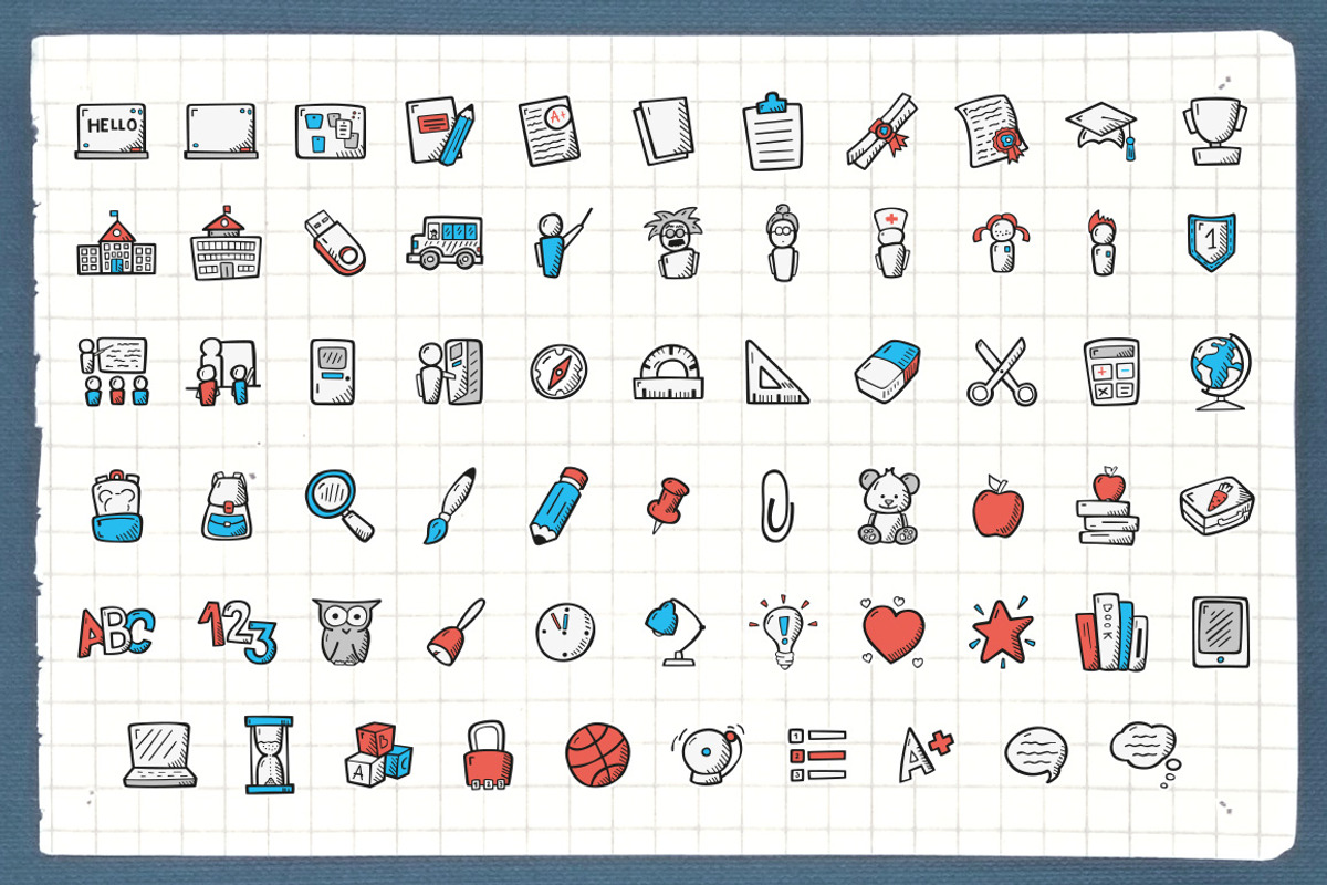 School - Hand Drawn Icons, an Icon by Good Stuff No Nonsense | Creative ...