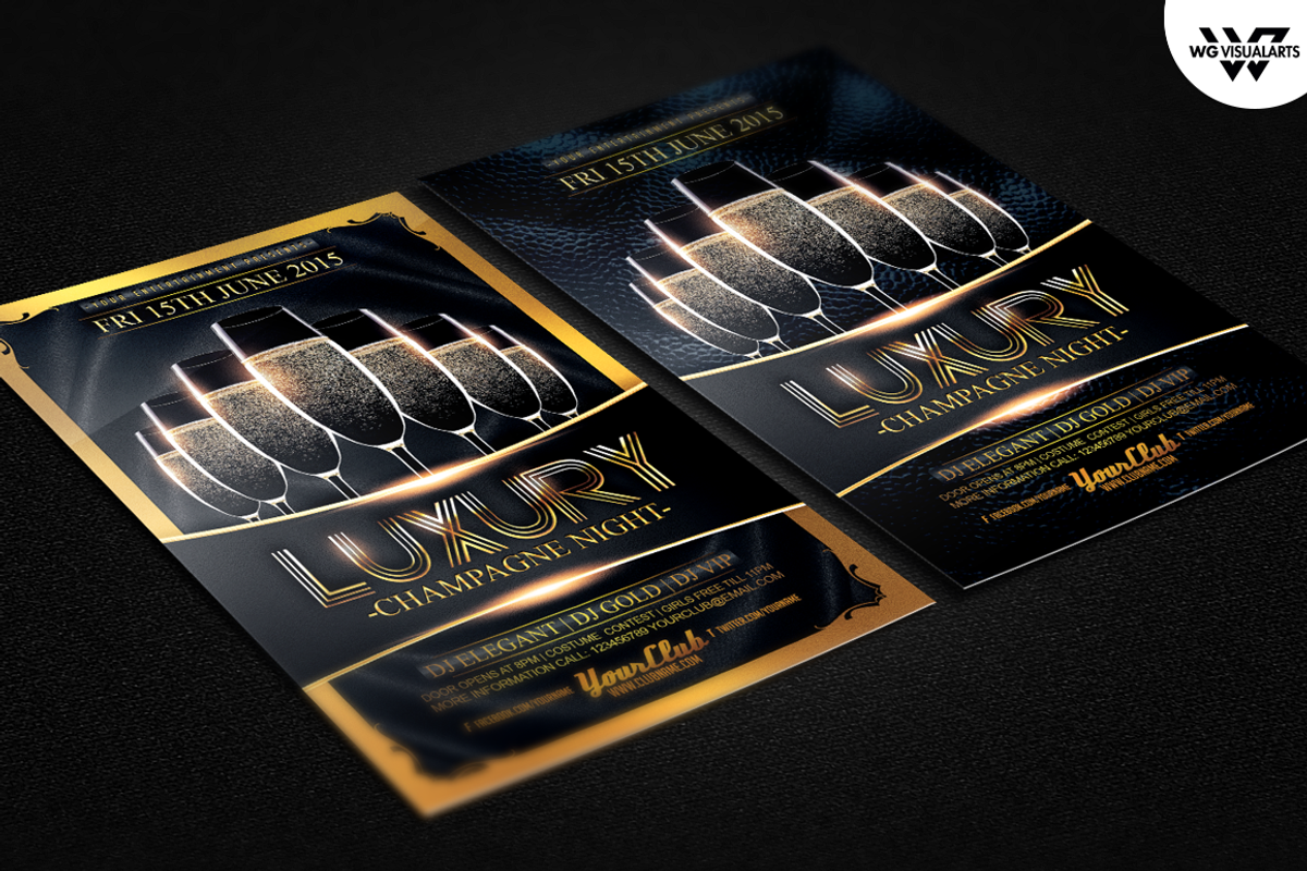 Luxury Champagne Flyer Template, a Flyer Template by WG DESIGN