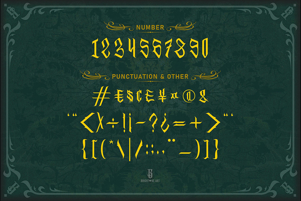 Bathory - Blackletter font, a Blackletter Font by Brightone