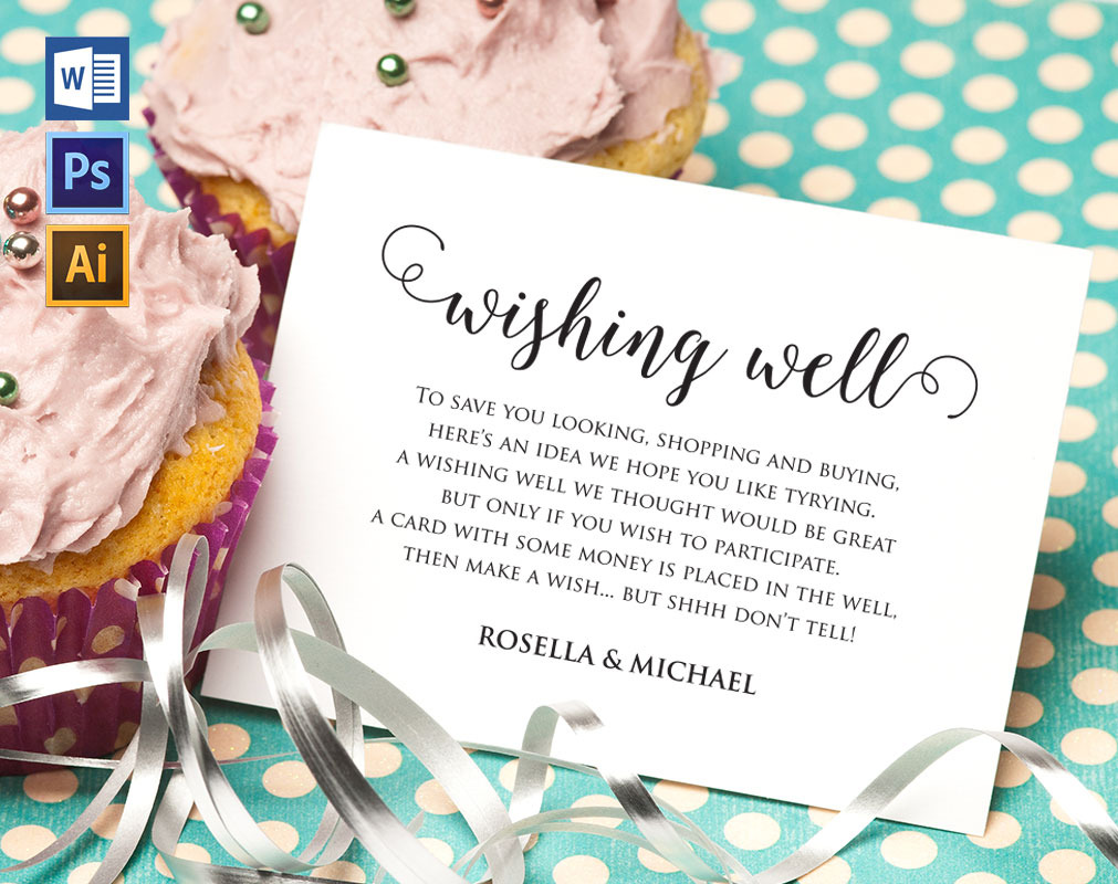 Wishing Well Card Template SHR450, an Invitation Template by Shafura ...