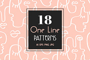 One Line Vector Seamless Patterns, a Pattern Graphic by Katrinelly ...