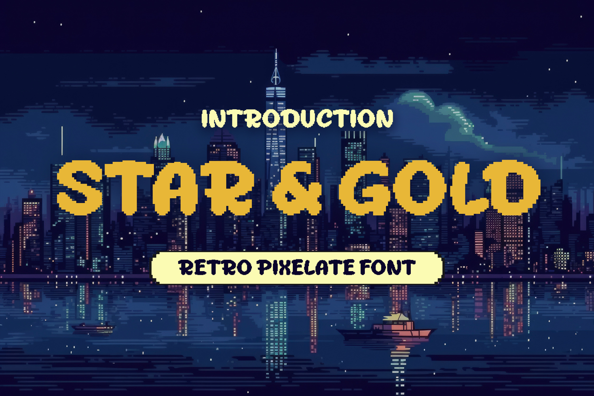 Star & Gold - Retro Pixelate Font, a Sans Serif Font by Typia Nesia
