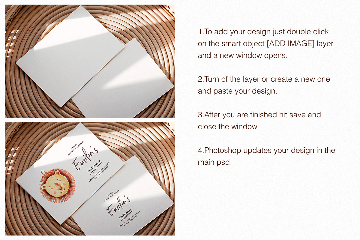 Kids Cards Mockup, an Invitation Template by Artcoast Studio