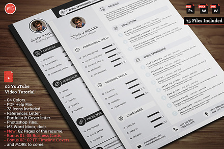 Power CV | Resume Templates ~ Creative Market