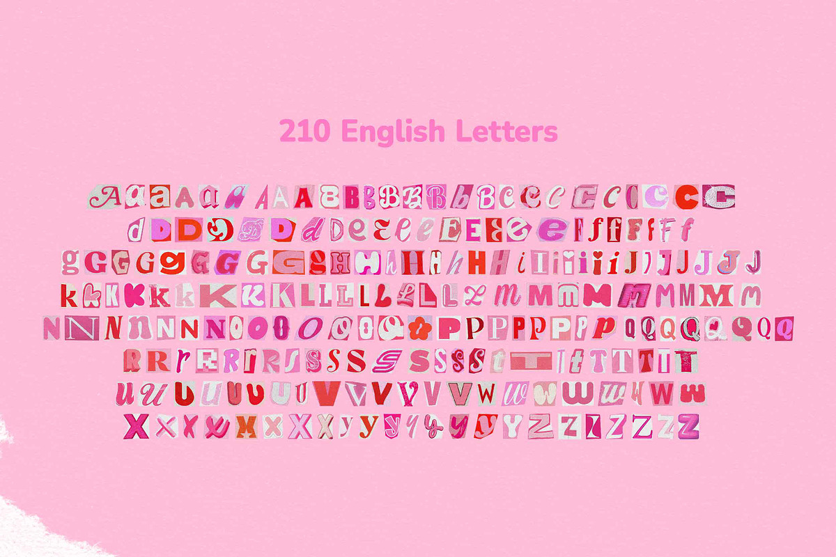 Barbiecore Ransom PNG Pink Letters, an Object Graphic by BORT GRAPHIC