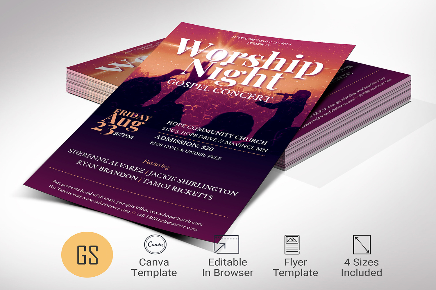 Worship Concert Flyer Template
