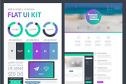 flat UI kit for web and mobile, an UI Kit Template by fet