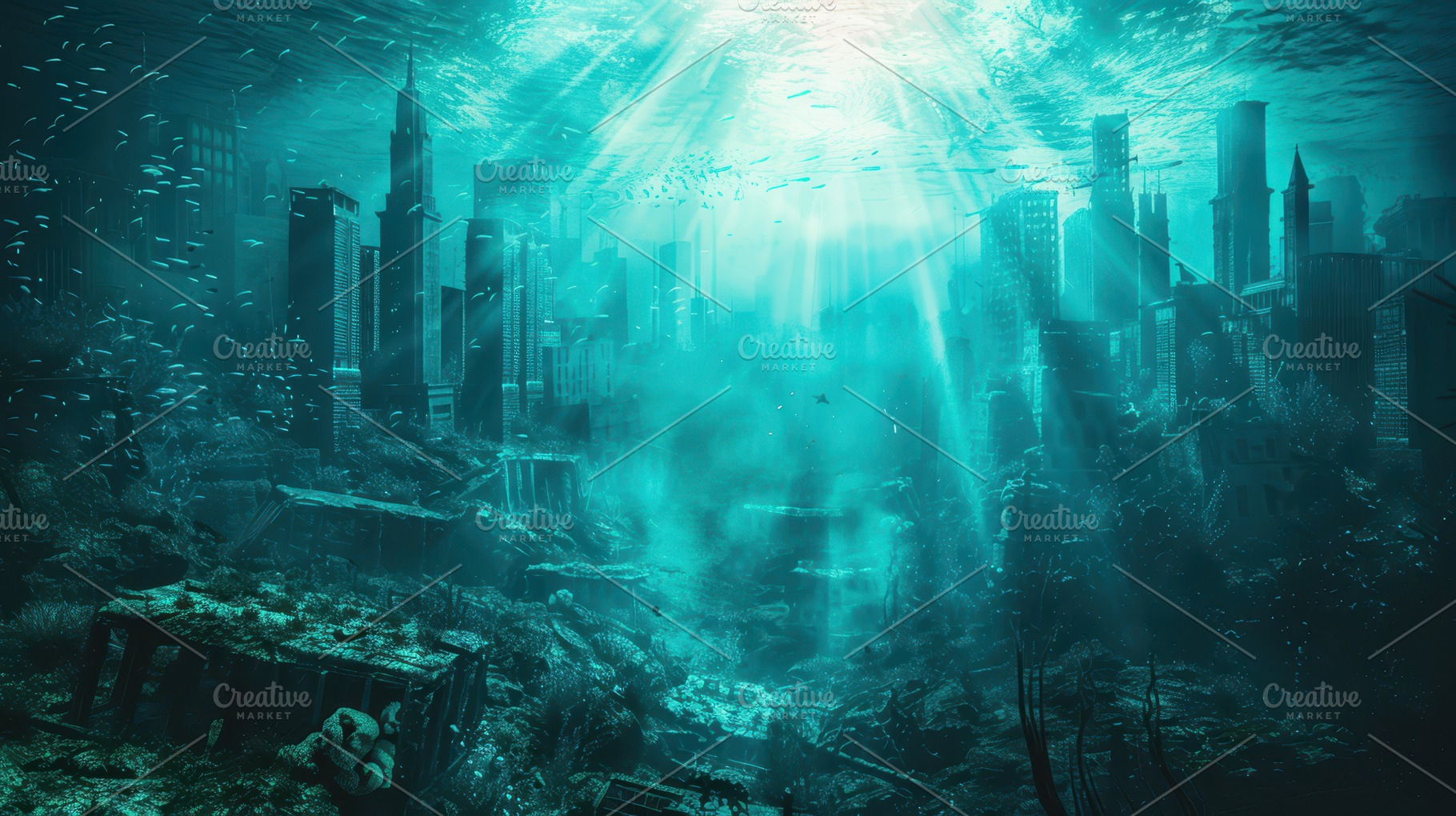 Underwater city with skyscrapers, a Nature Photo by Mashimara ...