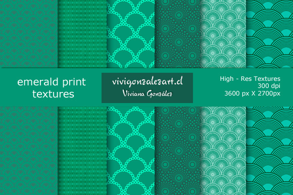 Emerald print textures, a Texture Graphic by ViviGonzalezArt