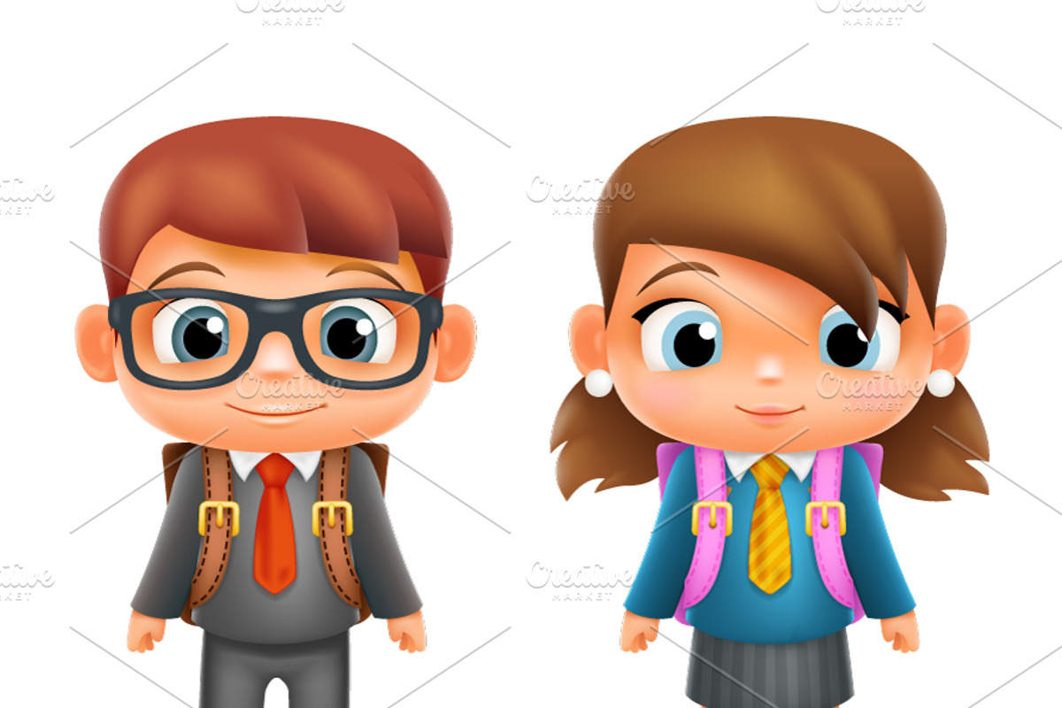 Realistic School Boy, an Education Illustration by Meiluns shop ...